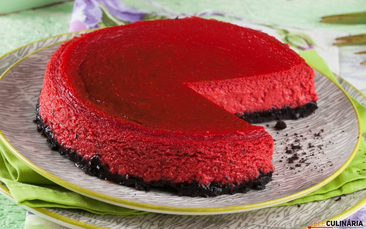Receita deliciosa de Red velvet cheesecake - Teleculinária Receita deliciosa de Red velvet cheesecake - Teleculinária